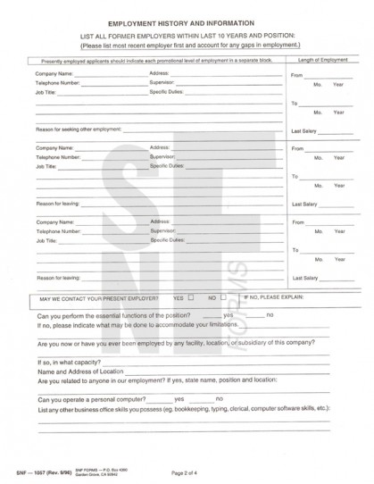 SNF Forms - Medical Forms